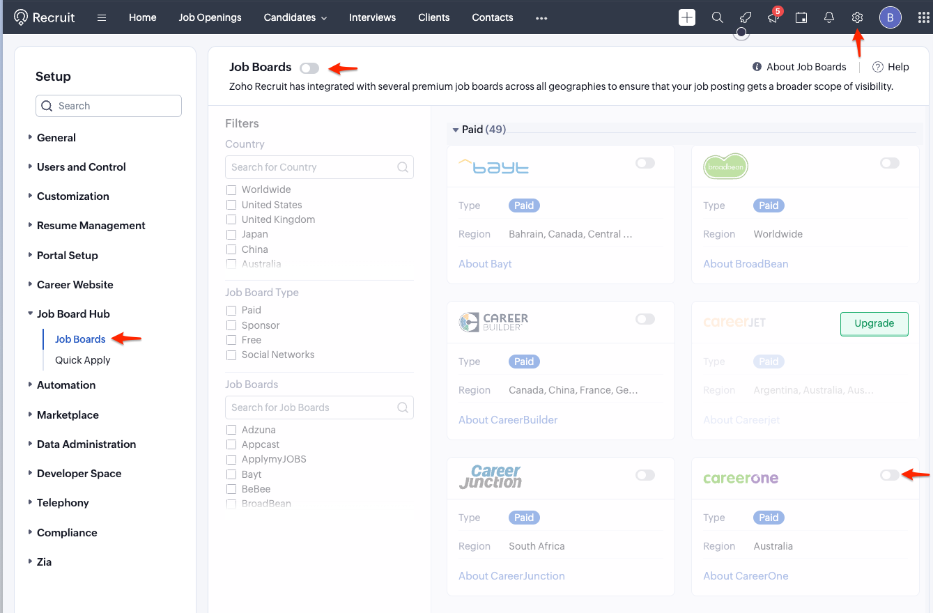 How to Set Up the CareerOne Integration in Zoho Recruit – CareerOne