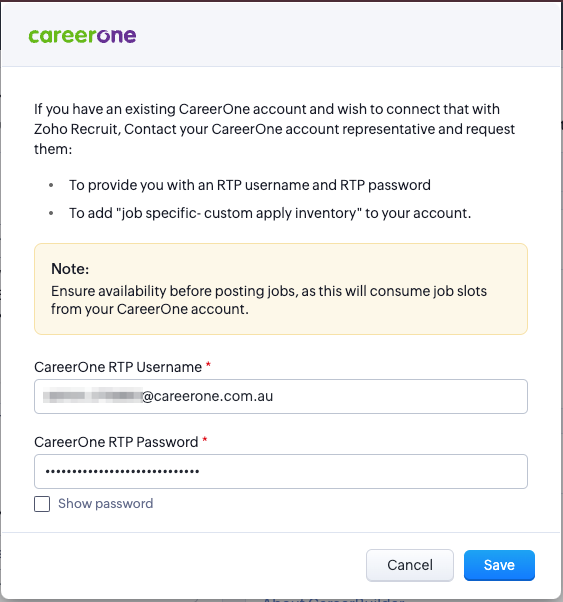 How to Set Up the CareerOne Integration in Zoho Recruit – CareerOne