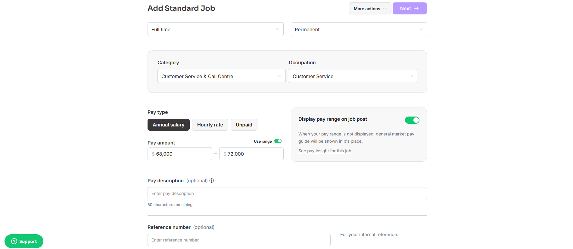 Posting a Standard job. – CareerOne
